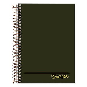 Ampad Gold Fibre Classic Series Personal Notebook, Page and Date Headings with Pocket Cover, Medium Ruling, 100 Sheets (20-801R),White,7" x 5"