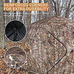 Uyittour Hunting Blind, Ground Blinds for Deer Hunting 2-3 Person, 270 Degree See Through Pop Up Blind Hunting Tent with Tripod Chair for Turkey and Deer Hunting