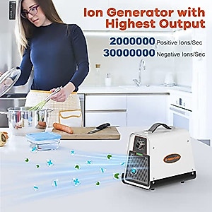 ABESTORM Ion-200 Ion Machine, Negative Ion Generator Can Efficient Neutralization of Unpleasant Odors, with Output - up to 30 Million Negative Ions/Sec, 2 Million Positive Ions/Sec for Rooms, Cars
