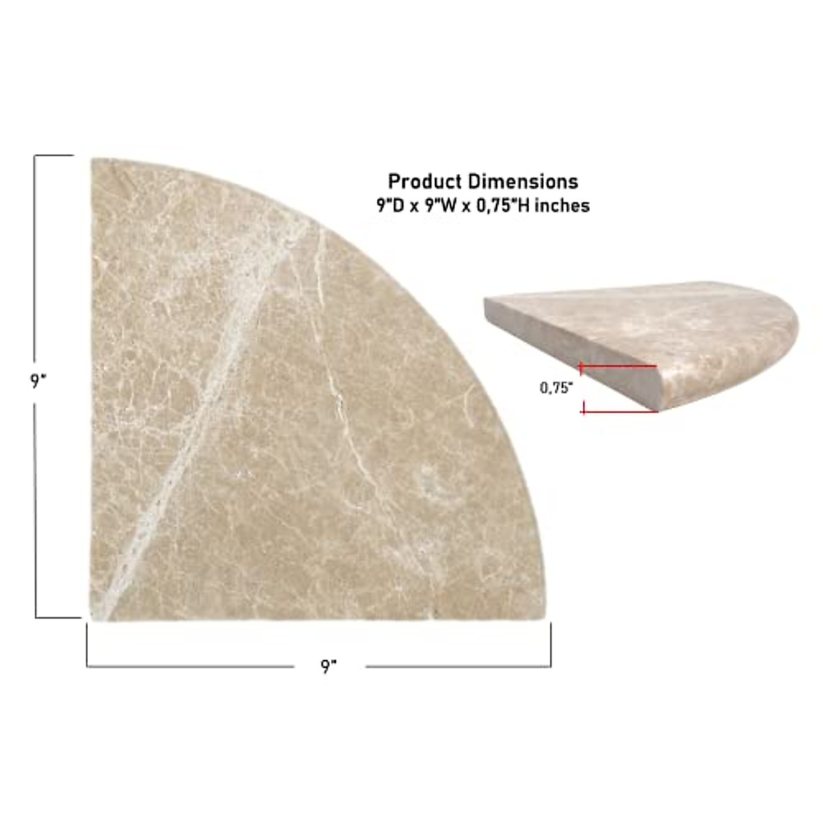 Premium Quality Marble Cappuccino Beige Shower Corner Shelf Floating Stone for Bathroom Caddy (1)