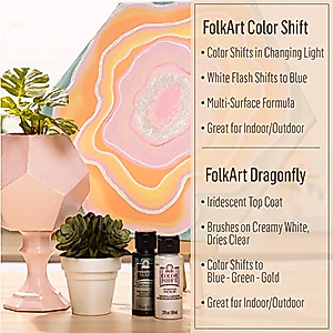 FolkArt Pastel Rainbow Kit, 16 Piece 2 fl oz Premium Acrylic Paint Set Including 14 Matte Shift 1 Dragonfly Glaze Color