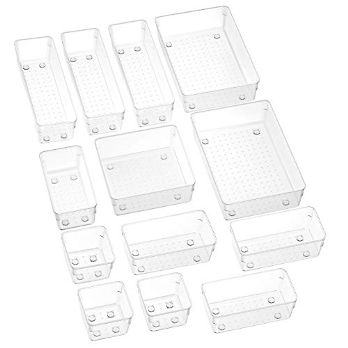SMARTAKE 2 Pack Corner Shower Caddies 13-Piece Drawer Organizers - SUS304 Shower Caddies, Plastic Storage Organizer with Non-Slip Pads for Toilet, Dorm and Kitchen