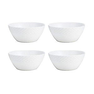 Mikasa Trellis 16 Piece Dinnerware Set, Service for 4, White