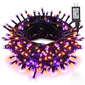 Brizled Purple & Orange Halloween Lights, 95.14ft 240 LED Halloween String Lights Connectable with Timer, 8 Modes Outdoor Halloween Lights, Plugin Mini Lights Waterproof for Outside Spooky Decoration
