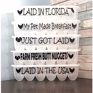 bpn Funny Egg Carton, Reusable Egg Cartons, Plastic Egg Containers, Stackable Egg Cartons. (Farm Fresh Butt Nuggets)