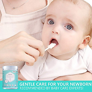 Baby Toothbrush, Baby Tongue Cleaner, 40Pcs Disposable Infant Toothbrush Clean Baby Mouth, Gauze Toothbrush Infant Oral Cleaning Stick Dental Care for 0-36 Month Baby + Free 1Pcs finger toothbrush