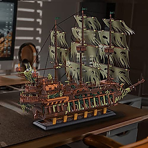 JMBricklayer Pirate Ship Model Building Blocks Kits - Mysterious MOC Model Ship Set, Creative Sailboat Building Sets, Ideal Gifts for Teens Age 14+ Adults who Like Challenging Blocks (3653 Pieces)