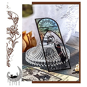 PUDIS Cool Bookmarks, Waterproof, 6 Pieces Bookmarks for Book Lovers, Women, Men, Unique Book Mark for Boys, Girls, Students, Classroom Gifts, School Prize, Reading Present (Cat and Moon)