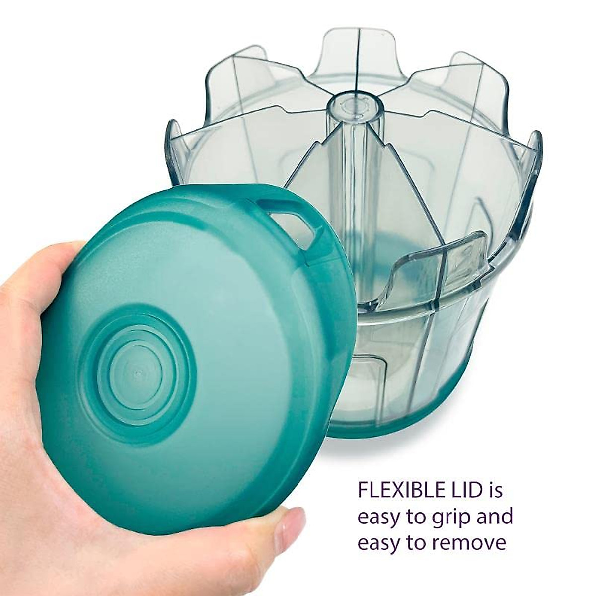 Extra Large Supplement Organizer with XL 7 Large Compartments, TPU Soft Lid Easy to Load and to Use Pill Dispenser, 1 Month Jumbo Vitamin Holder Medicine Storage