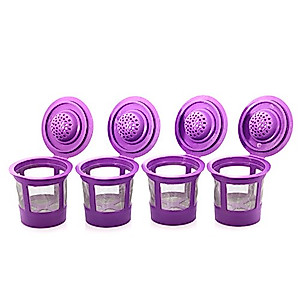 Reusable K Cups Coffee Filter Pod for Keurig 1.0 & 2.0 Machines - K-Cup Refillable Fits K-Duo, K-Classic, K-Elite, K-Select, K-Cafe - 4 Pack Replacement - Universal Fit Most Keurig Brewers