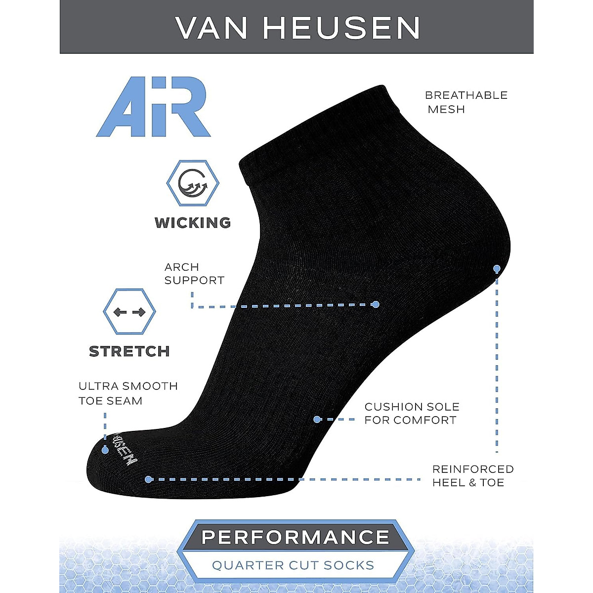 Van Heusen , Size 6-12.5, Black