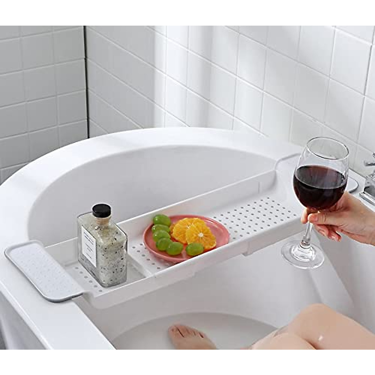 SDGH Retractable Bathtub Storage Rack Bath Tray Shelf Tub Multi-Function Bathroom Tool Towel (Color : OneColor)