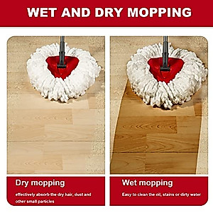 [3 Pack] Mop Replace Heads, Spin Mop Refill Heads Replacements Compatible with O Cedar 1-Tank System- Easy to Replace, Microfiber, Machine Washable