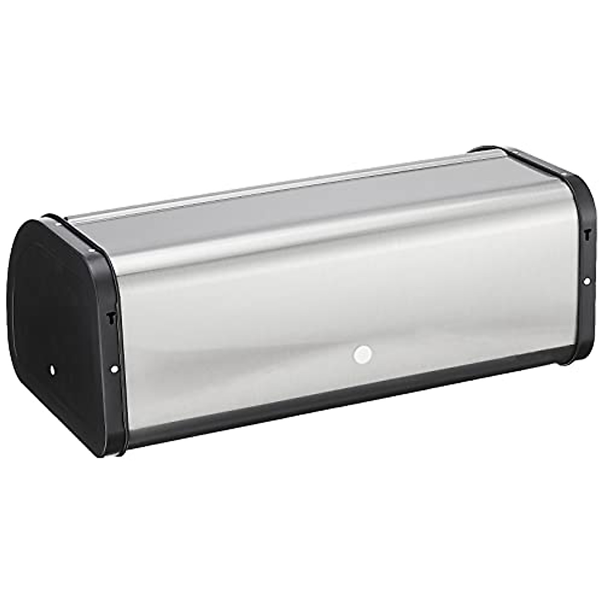 Brabantia Roll Top Bread Box (Matt Steel Fingerprint Proof) Large Front Opening Flat Top Bread Box, Fits 2 Loaves, Ideal for Kitchen Counter