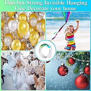 Fishing Wire 1640 FT Mckanti Fishing Line Clear Nylon String Invisible Hanging Beading Wire Strong Abrasion Resistant Monofilament Fishing Line for Balloon Garland Hanging Crafts Decorations