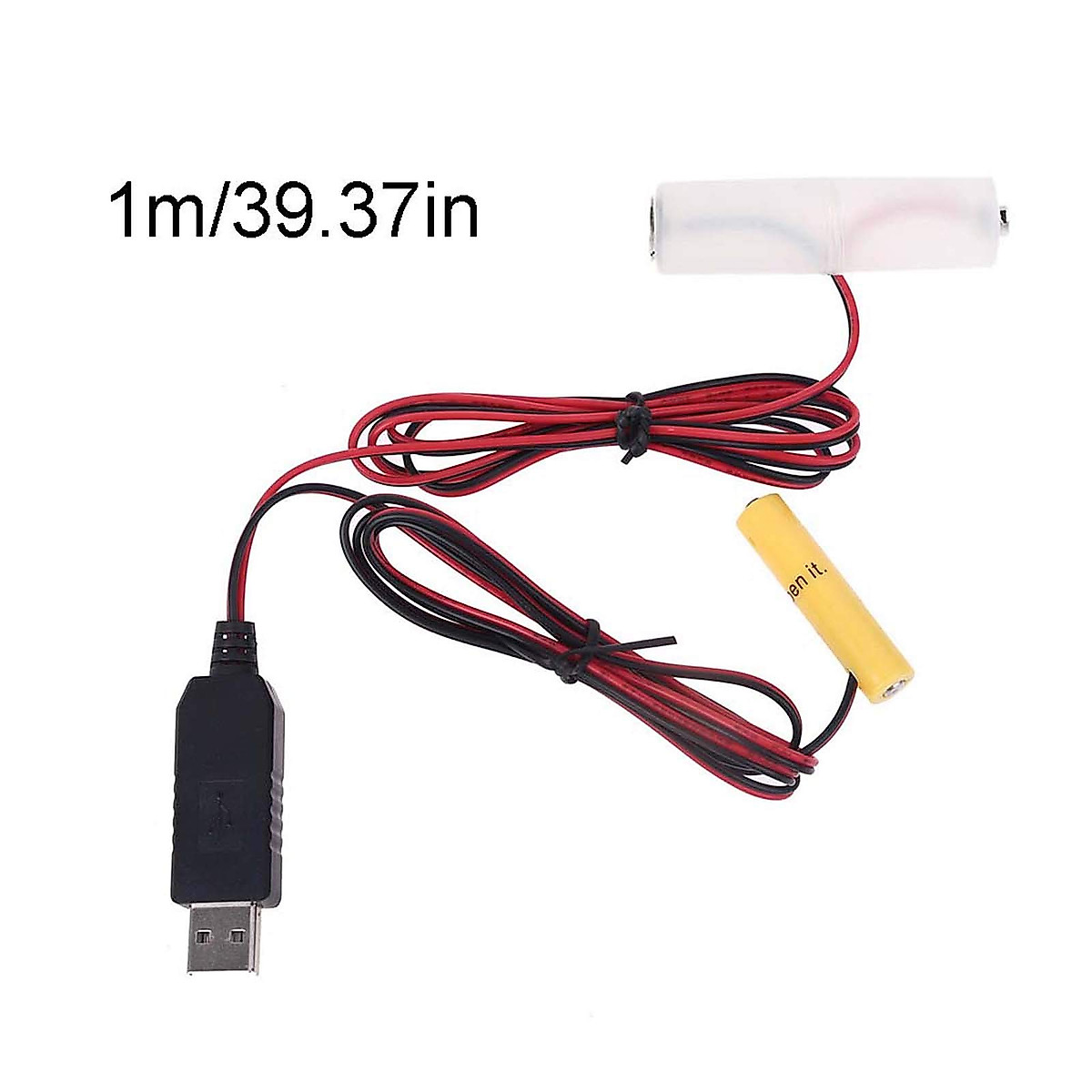 2in1 5V USB To 3V Dual LR6 LR03 Battery Power Supply Cable Replace 2x 1.5V AA AAA Battery Eliminator for LED Light Toys Luminara Candles Walkie Talkie and More,USB AA Battery Eliminator Cord