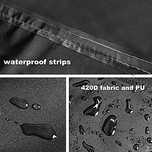 J&C Patio Furniture Cover, Outdoor Square Patio Furniture Set Covers Furniture Table Cover, Black Durable Waterproof Dust Proof Protection Covers for Garden Lawn Furniture Sets (35.5x35.in-420D)