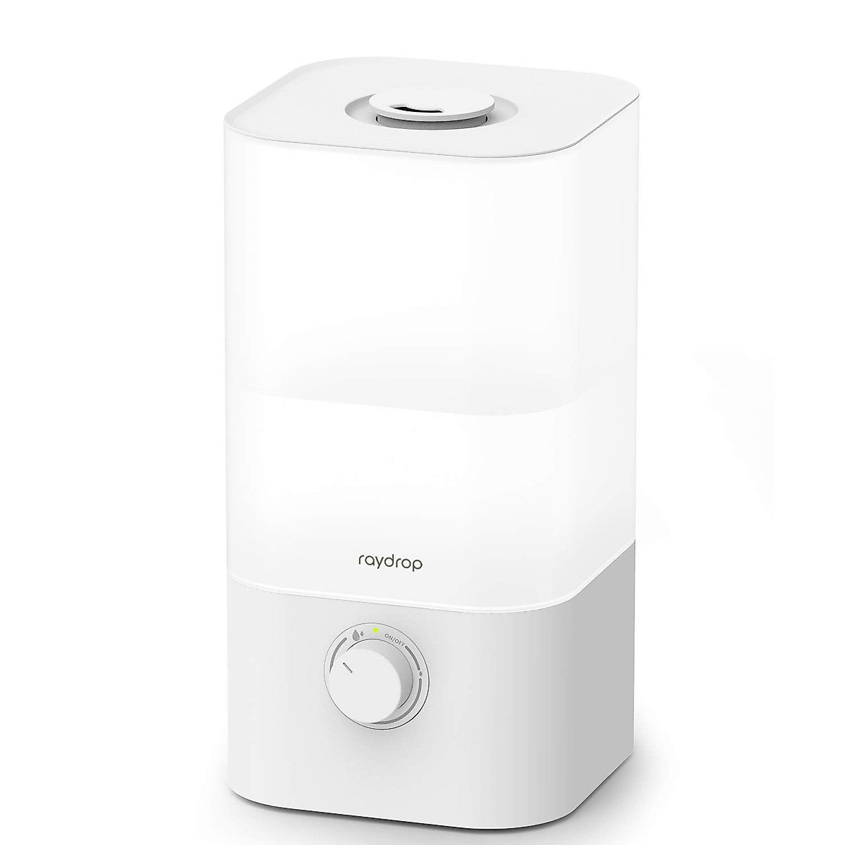 raydrop Cool Mist Humidifier Diffuser, 2.5L Essential Oil Diffuser, Top Fill Humidifier for Bedroom, Home and Office, Baby Humidifier with Adjustable Mist Output, Dial Knob, Auto Shut Off (White)
