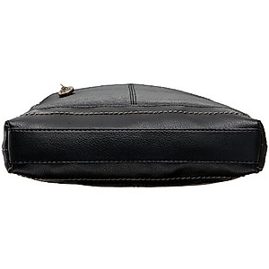 Sakroots Iris Crossbody Bag in Leather, Casual Purse with Adjustable Strap & Zipper Pockets, Multifunctional & Sustainably-Made, Black