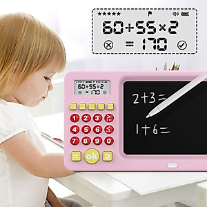 LIANGLIDE Math Games for Kids 6-8, Electronic Math Games for Kids Ages 5 6 7 8, LCD Writing Tablet for Kids Educational Math Learning Games, Christmas Birthday Gifts for Boys Girls Kids()