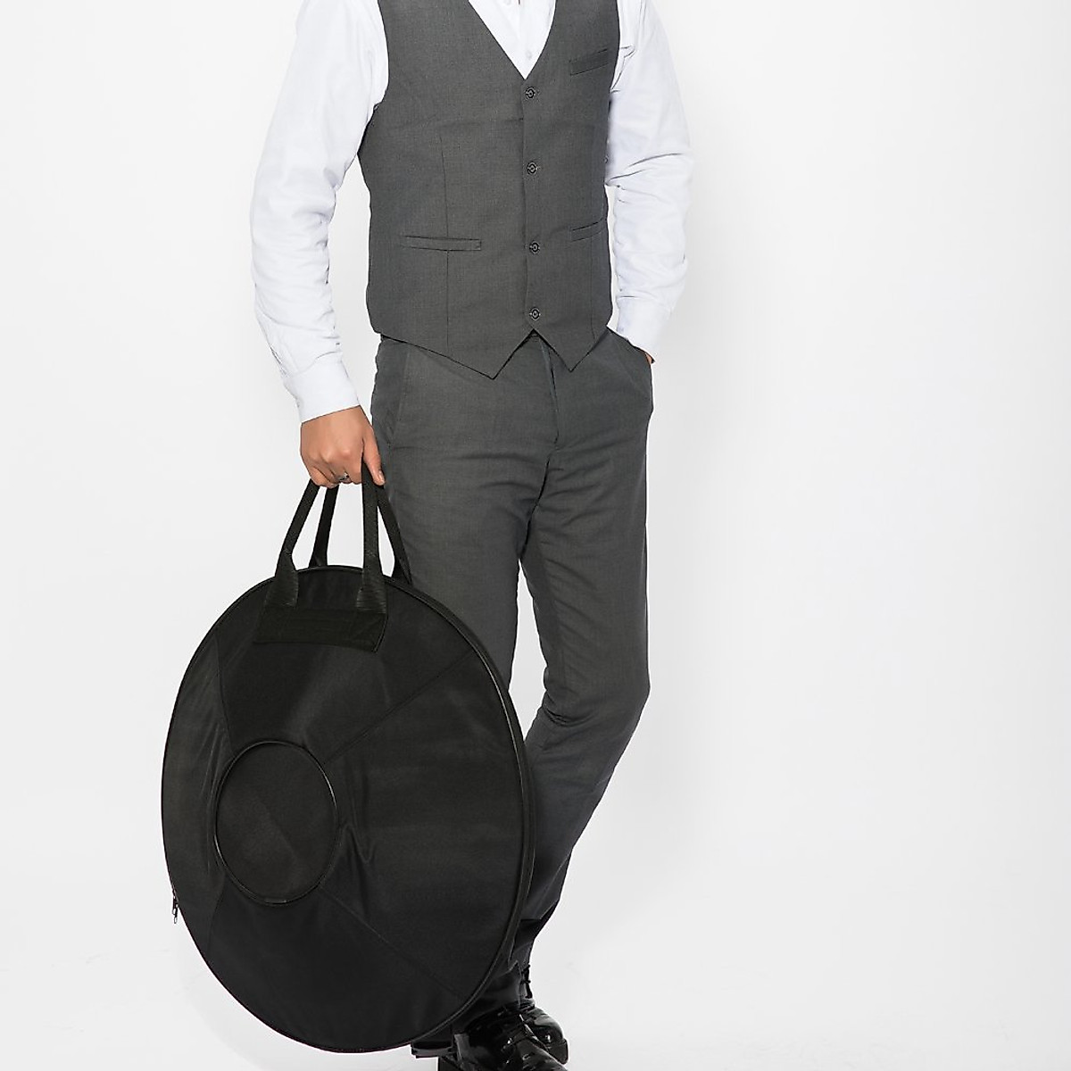 "Lark Music" hand pan in D Minor 9 notes steel hand drum + Soft Hand Pan Bag (22.8" (58cm), Deep Blue (D Minor), Gift Idea