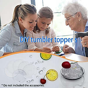 ERZHE 10pcs of Acrylic Blanks Tumbler Topper with magnet, Blank Acrylic Tumbler Topper Base for 20oz Tumbler Lid