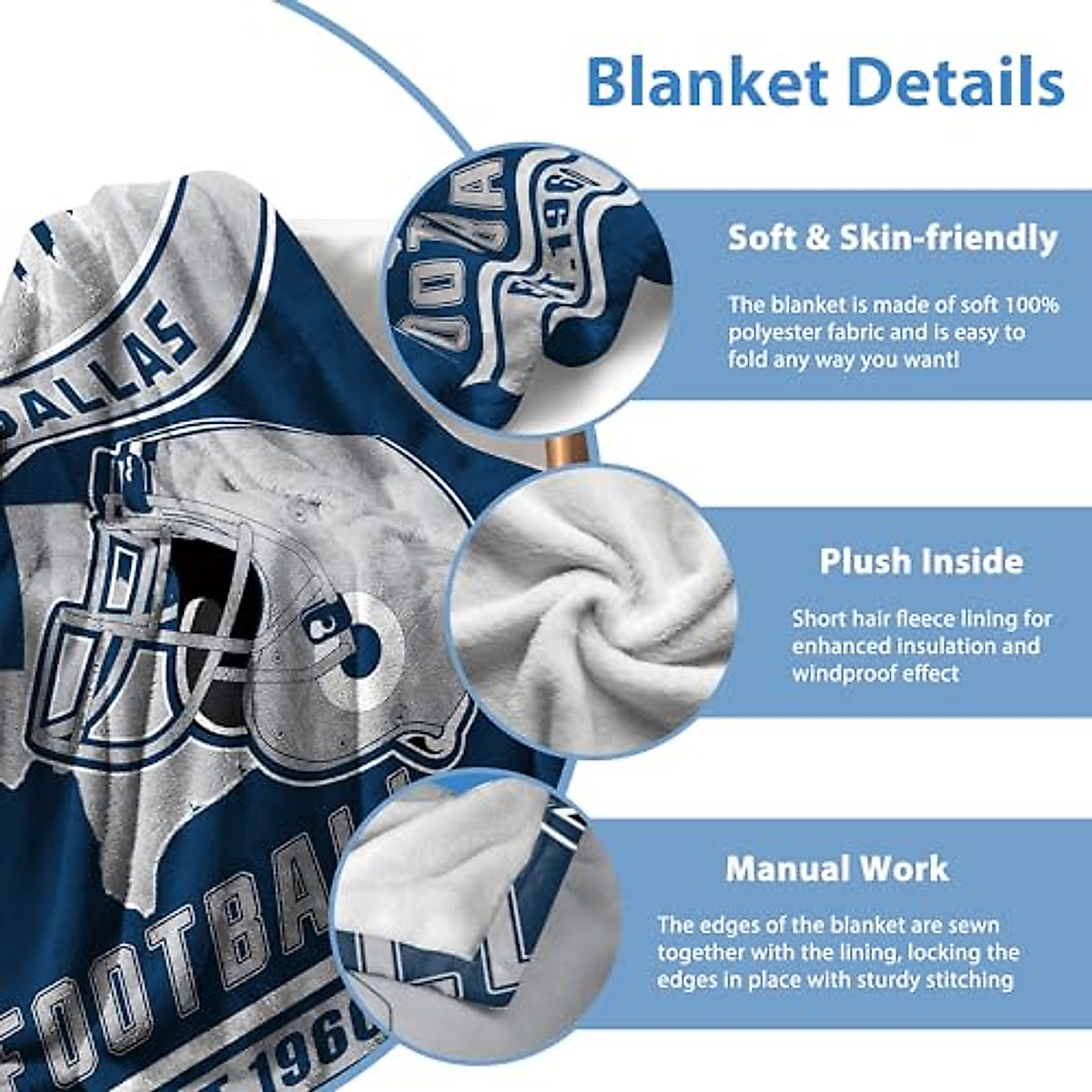 Nmdswov 60" X 50" Throw Blanket - Ideal Gift for Fans - Lightweight and Warm Sofa, Bed, Couch, or Chair Blanket for Men Women Youth