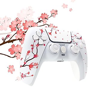 Cherry Blossoms Front Shell for PS5 Controller with Touchpad Cover Custom Faceplate for PS5 BDM-020 (Cherry Blossoms)