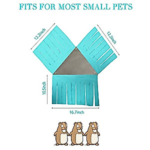 JCOLUSHI 3 Sides Small Animal Corner Hideout, 2Pcs Guinea Pig Hideout, Corner Fleece Forest Hideout for Guinea Pigs, Ferrets, Chinchillas, Hedgehogs, Hamster, Dwarf Rabbits, Grey, Blue, Grey, Green