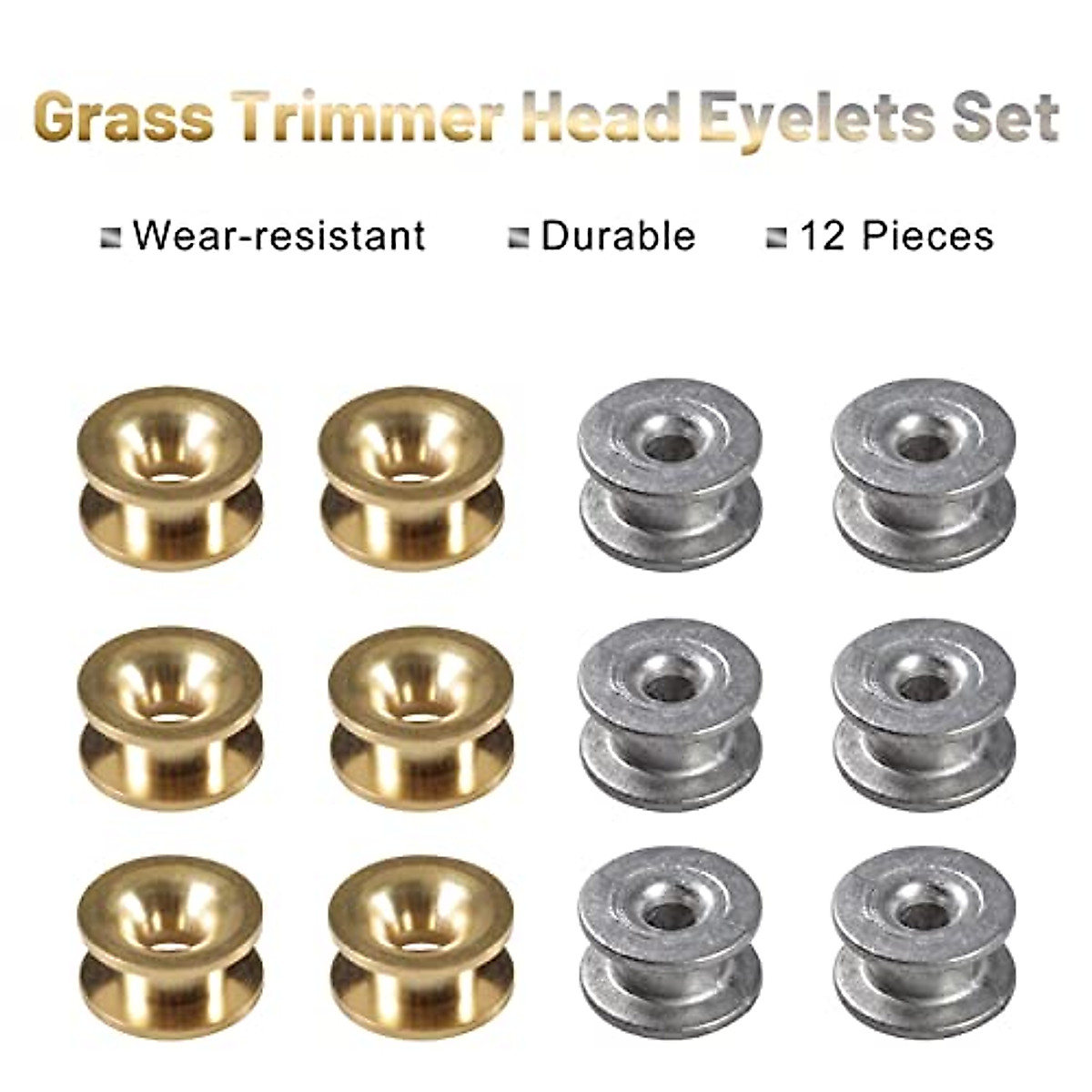 SPEEDWOX 12 Pcs Grass Trimmer Head Eyelets Sleeve String Trimmer Garden Brush Cutter Parts Accessories Replacement Parts for Engine String Trimmers with Plastic Storage Box