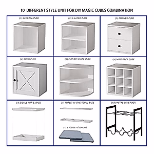 FUSUNBAO Magic DIY Cube Storage Organizer Stackable Cubles for Home Books Clothes Toy -Modular Cubby Storage System -Office Cubical -Bookcase Closet Wine Rack Cabinet (Pure White-Washed, Drawer Cube)