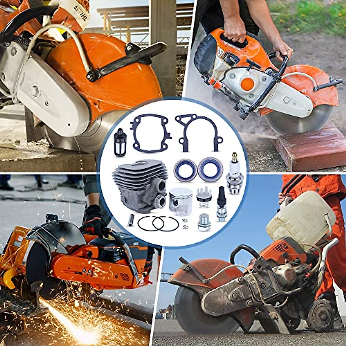 AUMEL 50mm Cylinder Piston Gaskets Kit for Stihl TS410 TS420 TS 410 420 Cut-Off Saw Replace 4238 020 1202.