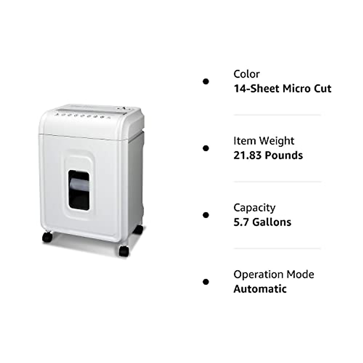 Aurora AU1480MA Professional Grade 14-Sheet Micro-Cut Paper and CD/Credit Card Shredder/ 30 Minutes Continuous Run Time, White/Gray