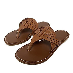 Leisure Roman Style Women's Solid Color Summer Non Slip Slip On Flat Beach Open Toe Women Flip Flop 8