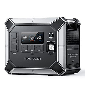 VDL 2400W Portable Power Station - 2048Wh LiFePO4 Battery Solar Generators for Home Backup, 2H Fast Charging, 6x AC Outlets(4800 Peak) Power Station for Outdoor Camping and RVs(Solar Panel Optional)