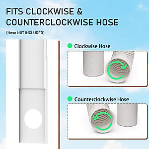 BJADE'S Window Seal Kit for Portable Air Conditioner of Exhaust Hose 5.1 Inch Diameter with Insulating Sealing Tape,Adjustable Portable AC Window Vent Kit for Sliding Glass Windows.