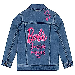Barbie Girls Embroidered Jean Jacket Outerwear For Kids Blue 10