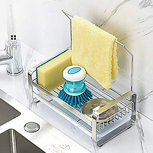 Sponge Holder - Kitchen Sink Organizer - Sink Caddy - Sink Tray - SUS304 Stainless Steel Soap Holder,9.45 x5.15 x8.1 inches,Large Size