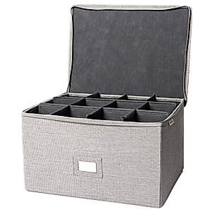 In This Space Twill 12-Section Hard-Shell(tm) for Stemware, Wine glass, Goblet and Odd-shape China Plates