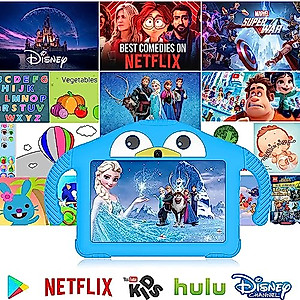 Kids Tablet, 7 inch Tablet for Kids 3GB RAM 32GB ROM, Android 11 Tablet with WiFi, Bluetooth, GMS, Parental Control, Shockproof Case, Google Play, YouTube, Netflix