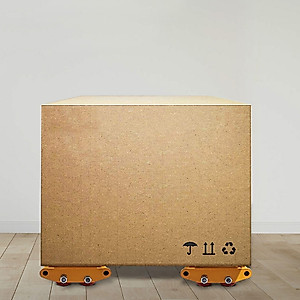 Machinery Skates Heavy Duty 13200LBS/6T Machinery Moving Skates with 360° Rotation Cap and 4 PU Wheels Dolly Skates for Heavy Duty Industrial Moving Equipment, Yellow