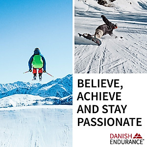 DANISH ENURANCE Merino Wool Performance Ski Socks for Men, Women & Kids, Blue/Yellow, US Kids 13-3