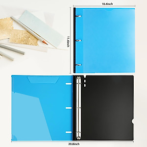 WOT I Telescoping 3 Ring Binder 4PCS, Flexible 3 Ring Binder with Expandable Spine+Customized Front Cover+Clear Catalog Pocket, 0.75 Inch Binder Holds 160 Sheets, 4 Bright Colors