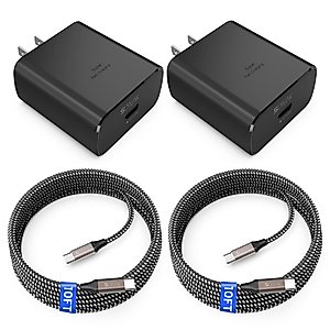 45W USB-C Charger, 2-Pack 45 Watt Samsung Super Fast Charger Type C Wall Charging Block with 2X 10FT Type C Cable for Samsung Galaxy S23 Ultra/S23/S23+/S22 Ultra/S22+/S22/S20/S21,Note 10/20,Tab S9/S8