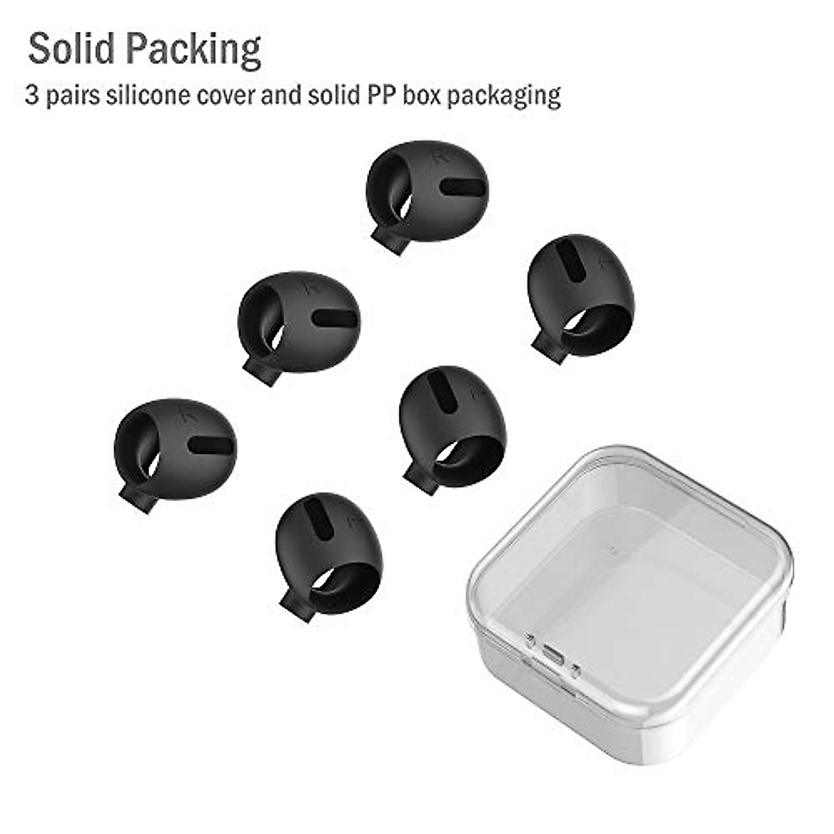 TENNMAK Non Slip Silicone Ear Cover Compatible with AirPods Pro Ear Cover Earpads Ear Tip Sleeve Accessory (fit in The case) (Black)