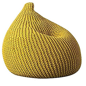 GYDJBD Modern Cartoon Style Lazy Sofa, Woven Wool Knitted Fabric, Single Fabric Sofa, Cute Beanbag Sofa