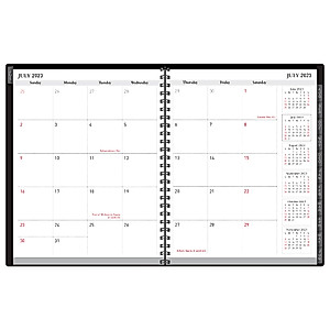 2023-2024 Office Depot® Brand 14-Month Weekly/Monthly Academic Planner, Vertical Format, 7-1/2" x 9", 30% Recycled, Black, July 2023 to August 2024