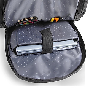 Perry Ellis Men's 9-Pocket Business Professional Laptop Backpack-P350, Black, One Size