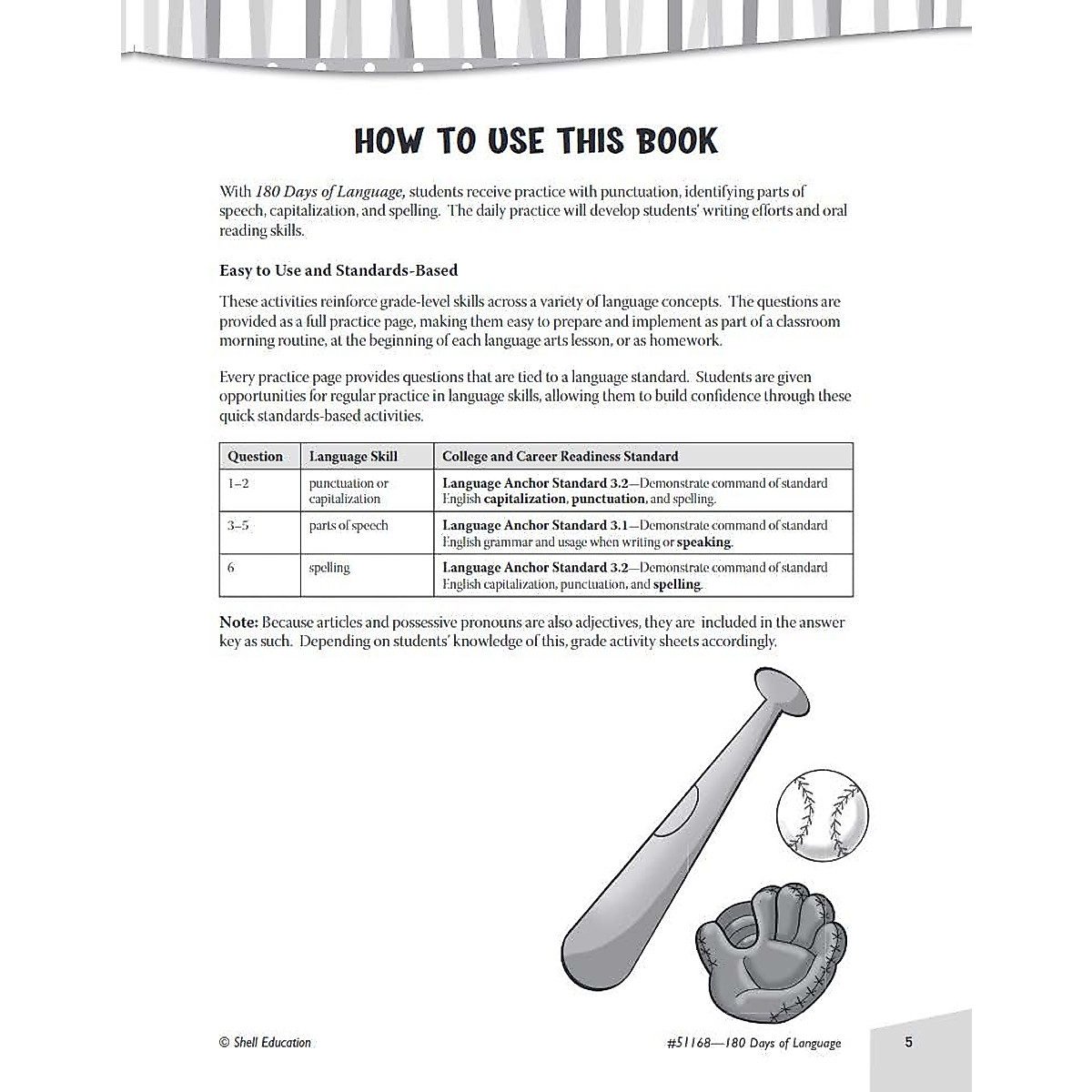Shell Education 180 Days of Language for Third Grade (180 Days of Practice)