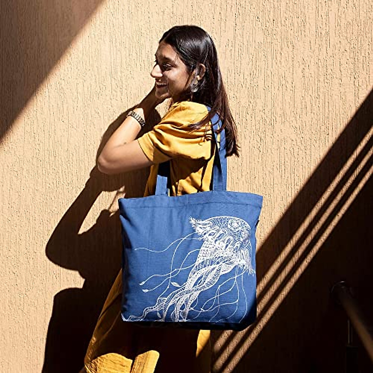 Ecoright Aesthetic Canvas Tote Bag for Women Large Zipper Tote Bags with Pocket, Valentine gift for her